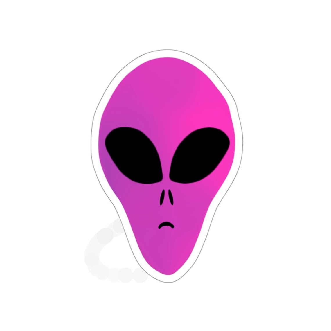 Space Alien Head STICKER PINK Alien Sci Fi Art Sticker | Etsy