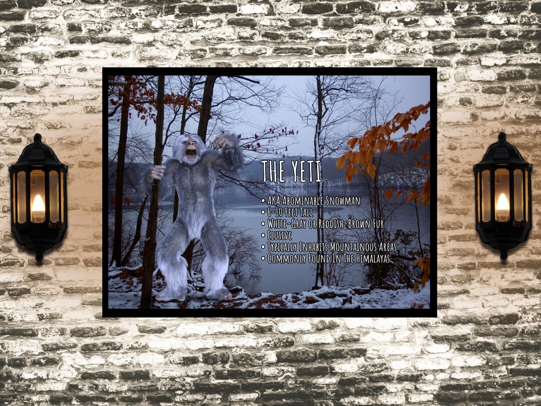 Yeti Bigfoot Poster, Horror Gift, Yeti Bigfoot Informational Poster ...