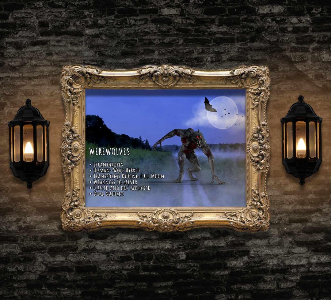 Scary Werewolf Print, Gothic Wall Art Horror Cryptid Poster, Goth Gift ...