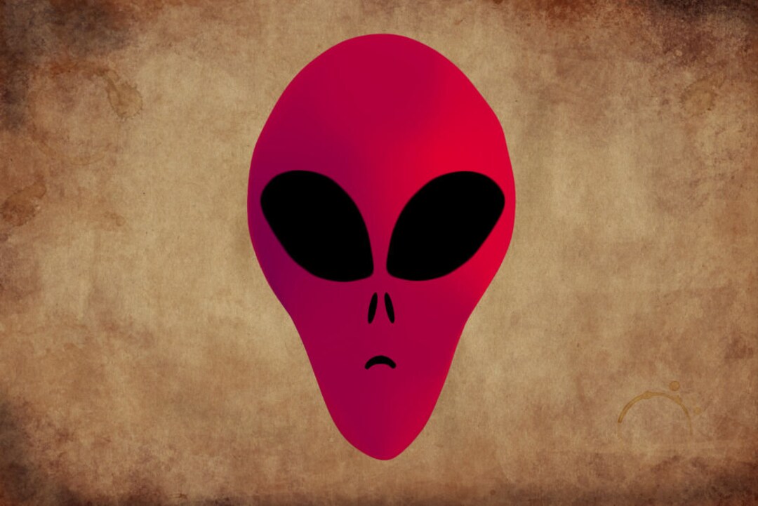 Red Alien Sticker Wall Decal Goth Wall Art Alien Head Wall - Etsy
