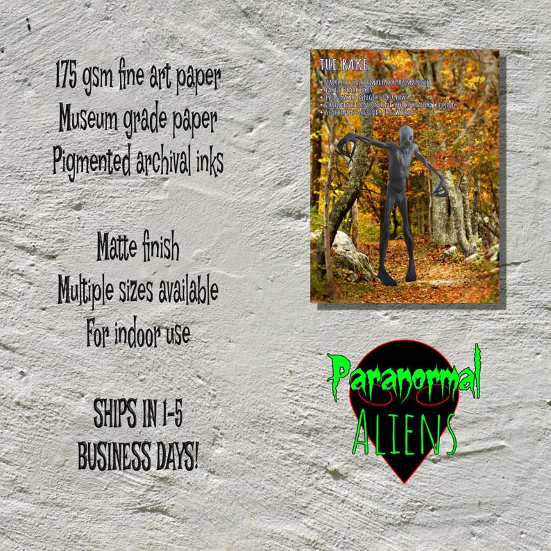 Creepy Scary Monster the Rake Poster, Dark Art Print, Horror Poster ...