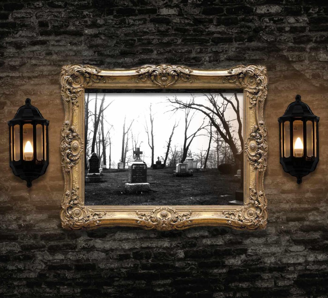 Dark Landscape Cemetery Print, Macabre Art, Halloween Print, Gift for ...