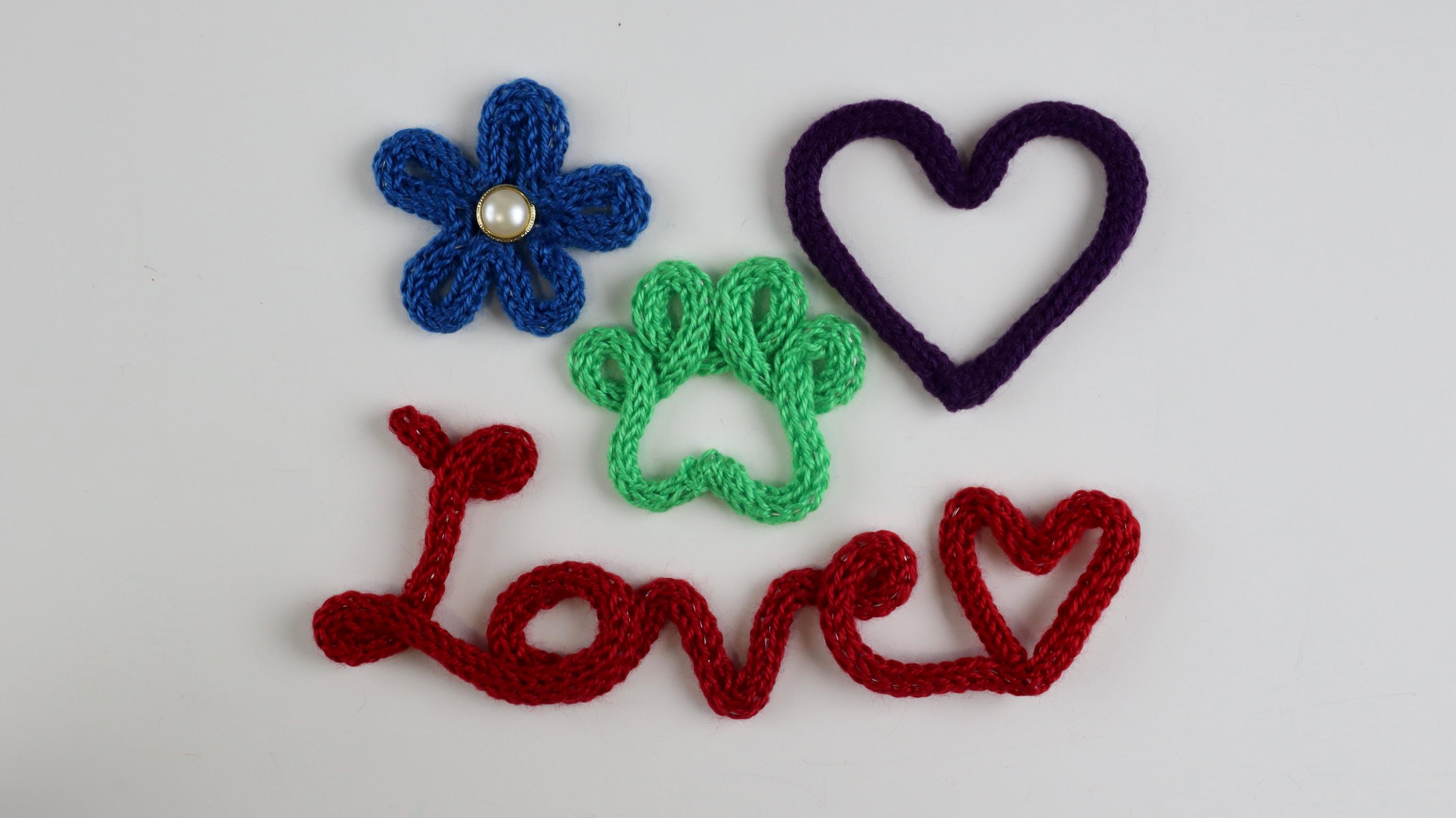 Knitted Wire Art Ornaments Patterns Knitting Mill I-cord Templates and ...