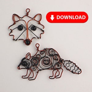 Printable Raccoon Pendants Templates Wire Jewelry Making Pattern - Etsy