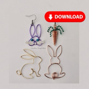 Printable Bunny Pendant Templates Wire Jewelry Making Pattern - Etsy