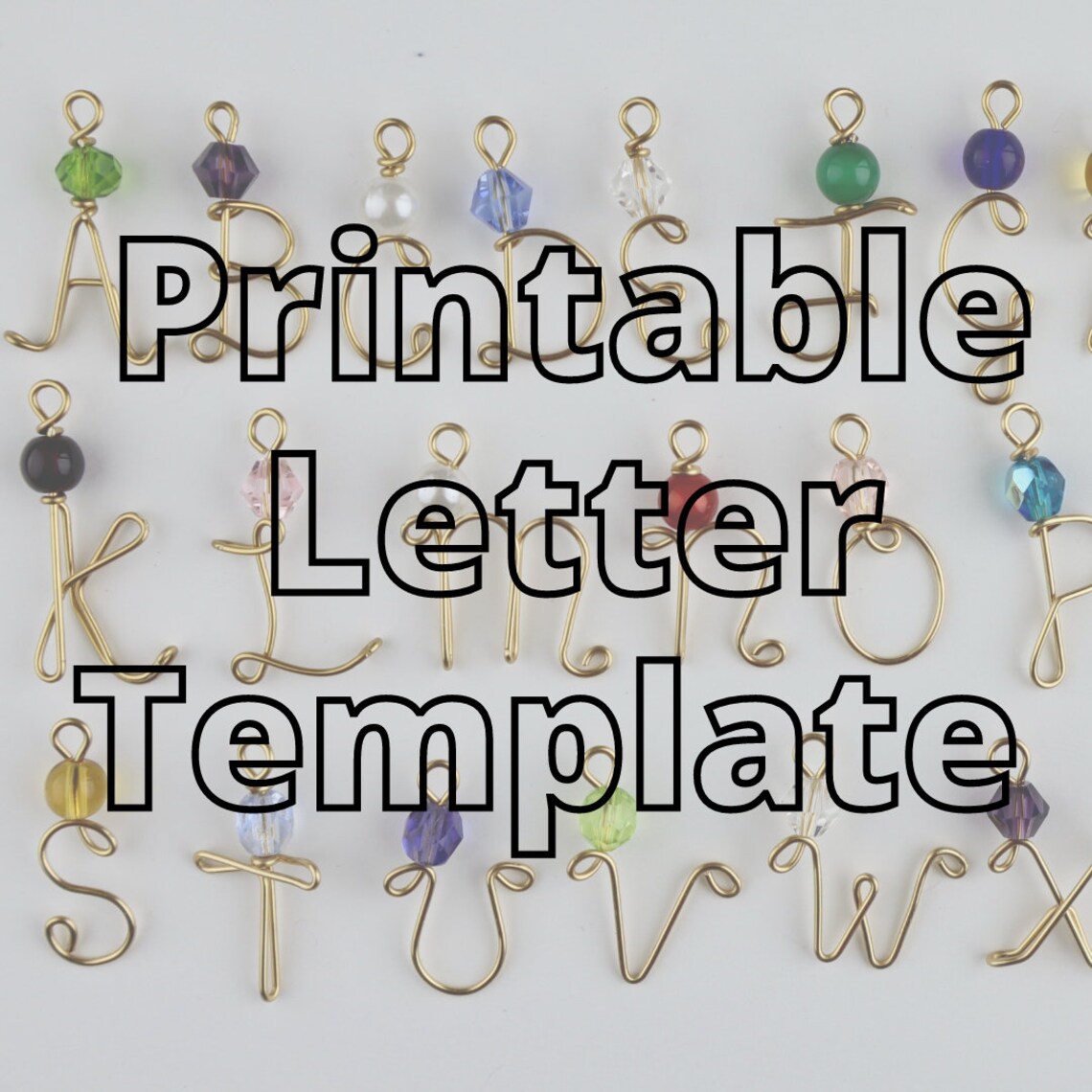 Printable Template for A-Z Wire Initial Letter Pendant // - Etsy