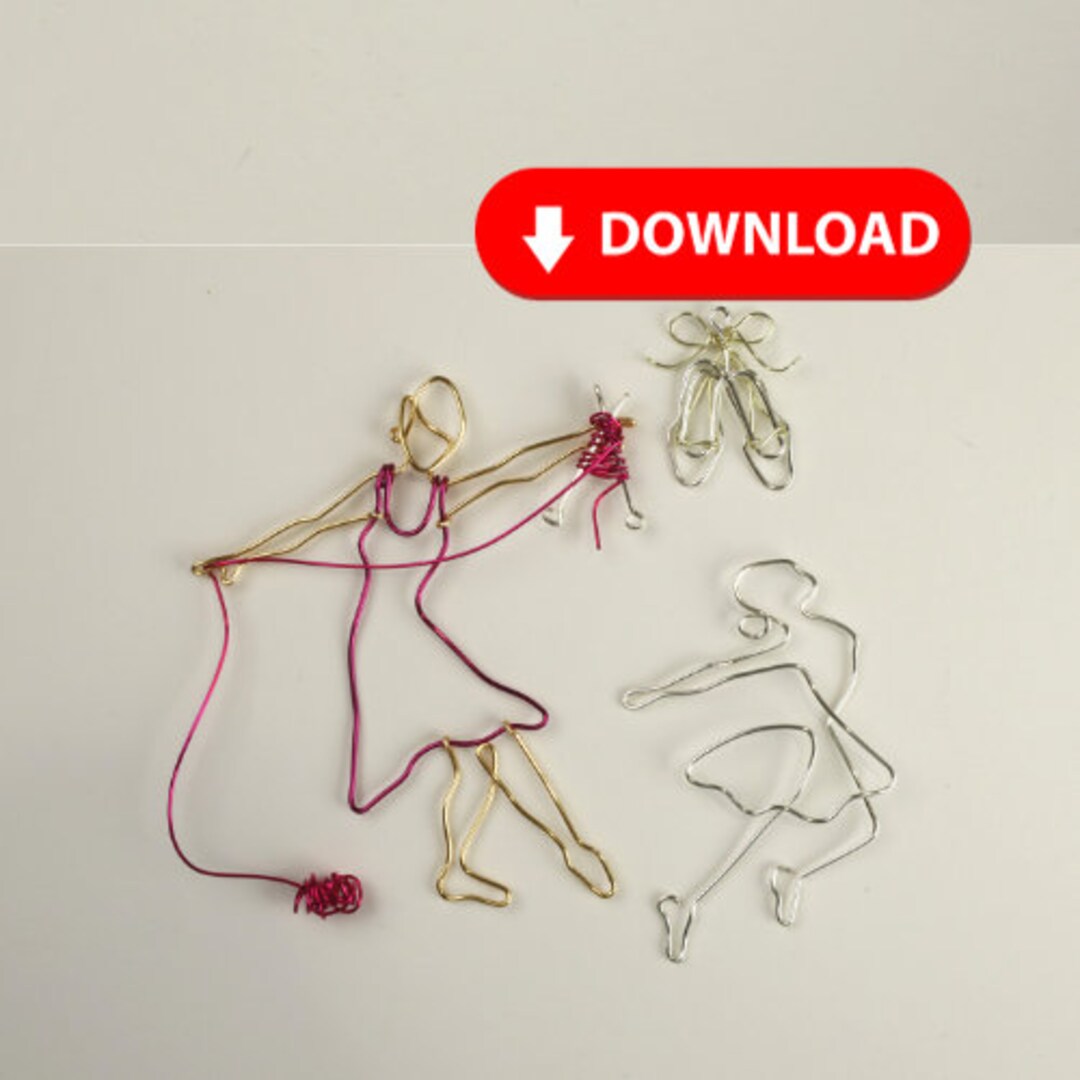 Printable Wire Ballet Dancer Pattern Template // Youtube - Etsy