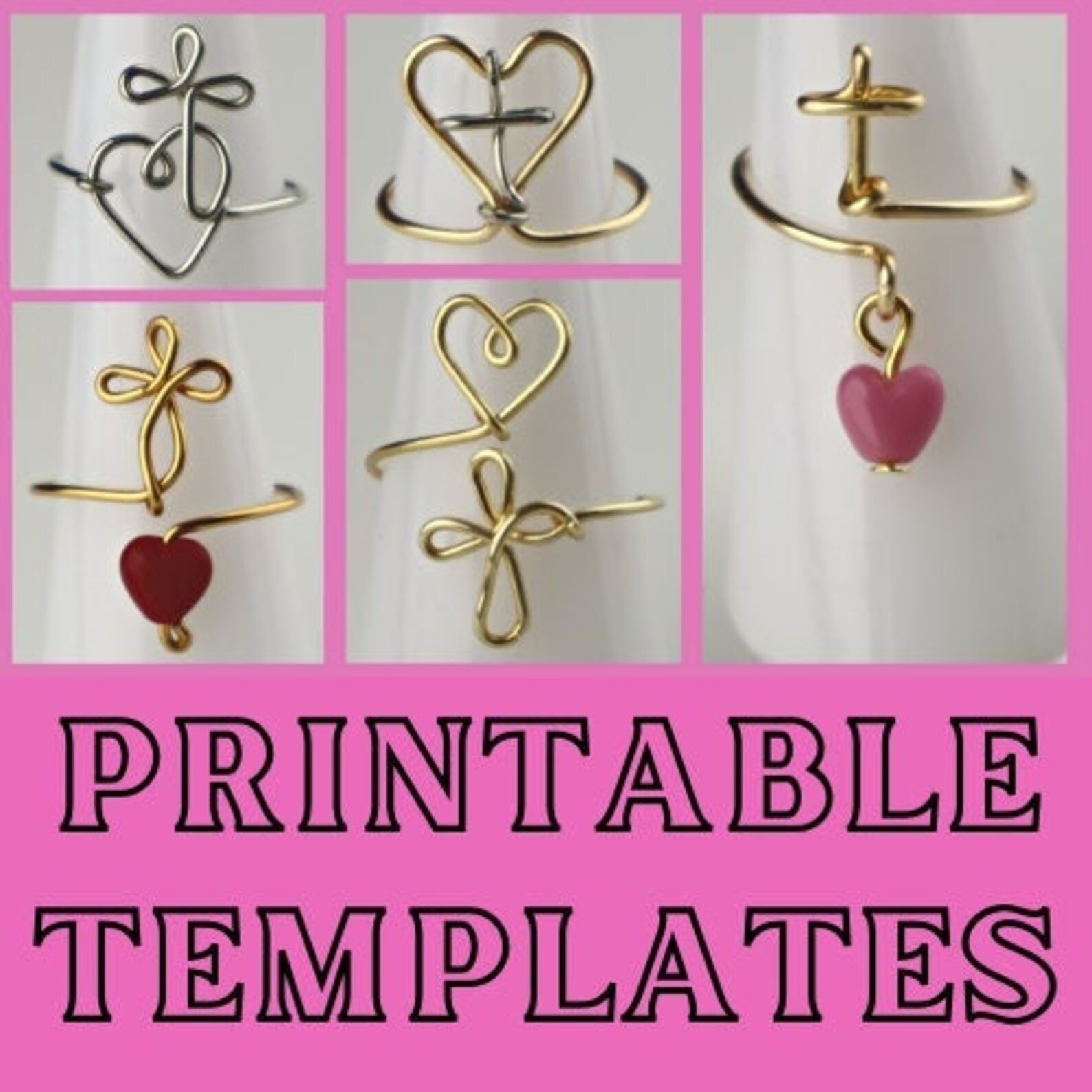 Printable Heart Cross Ring Pattern // Wire Jewelry Tutorial - Etsy
