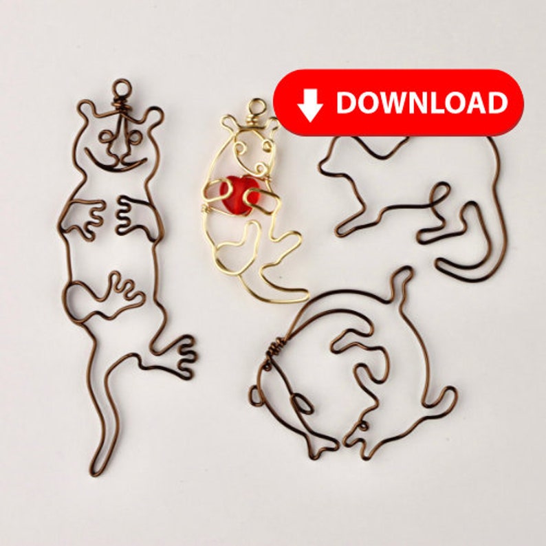 Printable Otters Wire Jewelry Templates // Heather Boyd Wire Youtube ...