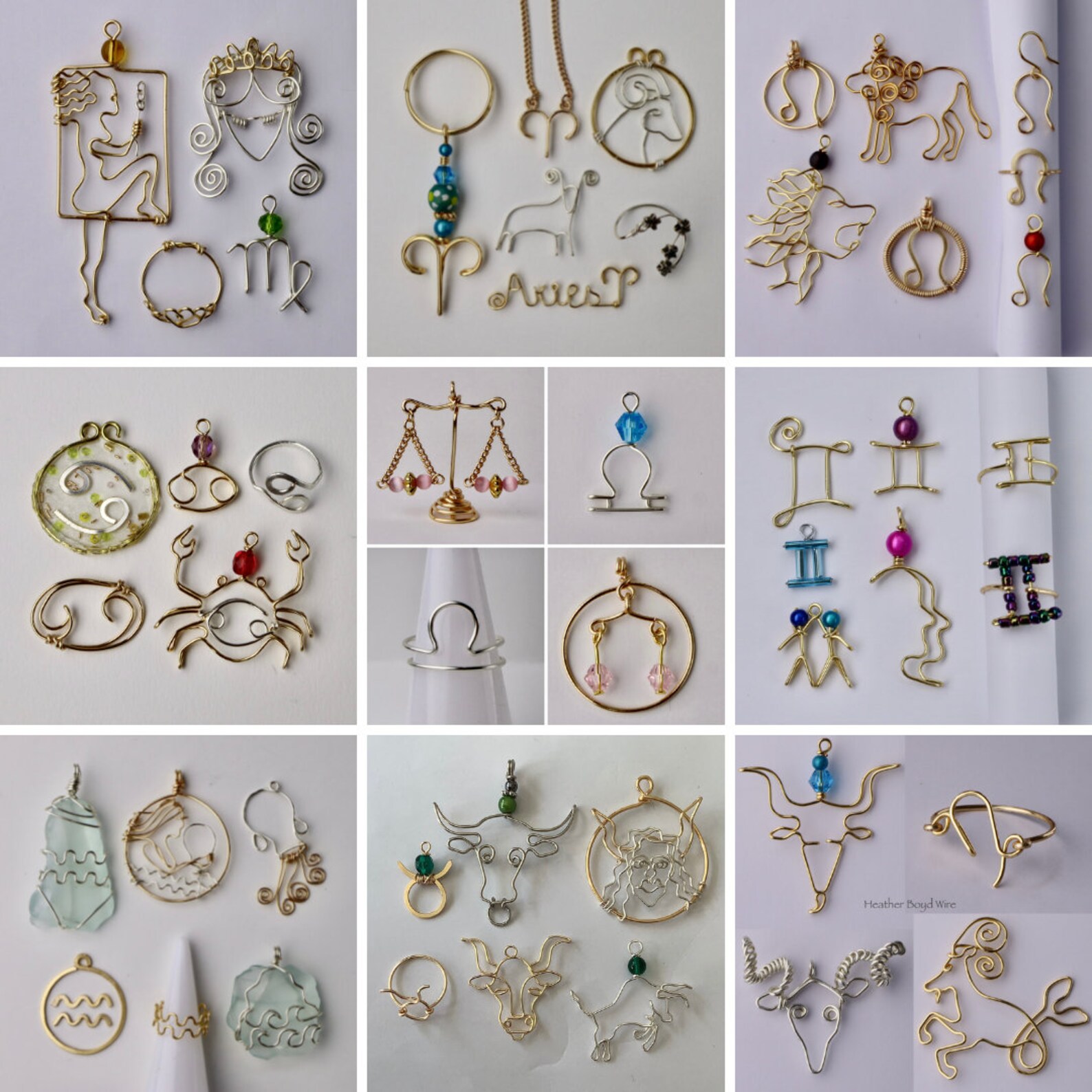 Printable Zodiac Jewelry Templates // Youtube Tutorial PDF - Etsy