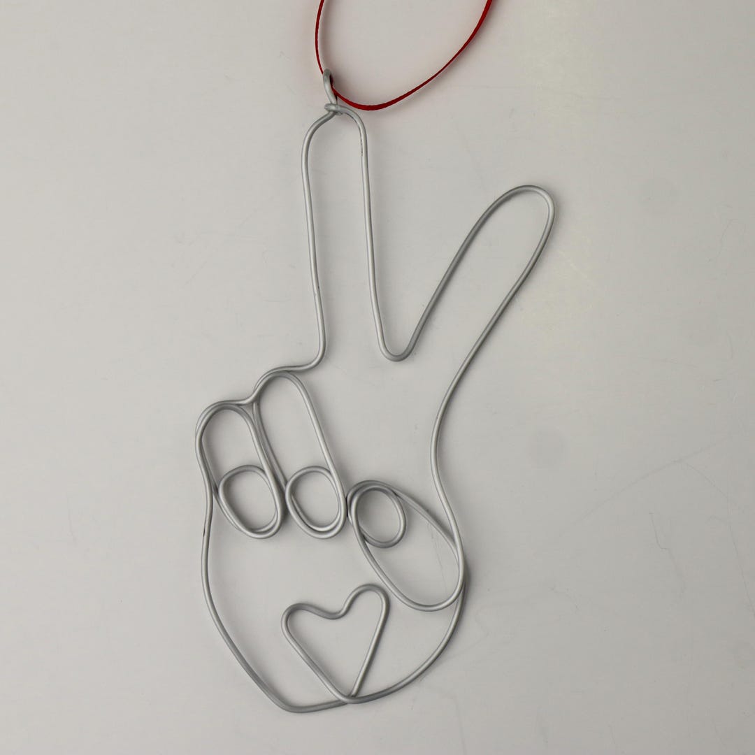 Printable Peace Sign Hand Ornament Gift Template / Artistic Wire Deluxe ...