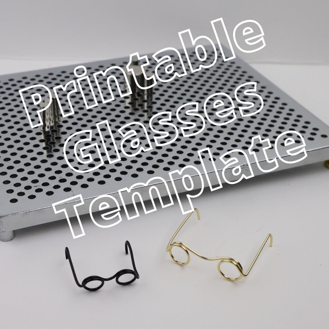 Printable Wire Eye Glasses Template for Miniatures // Wire Art | Etsy
