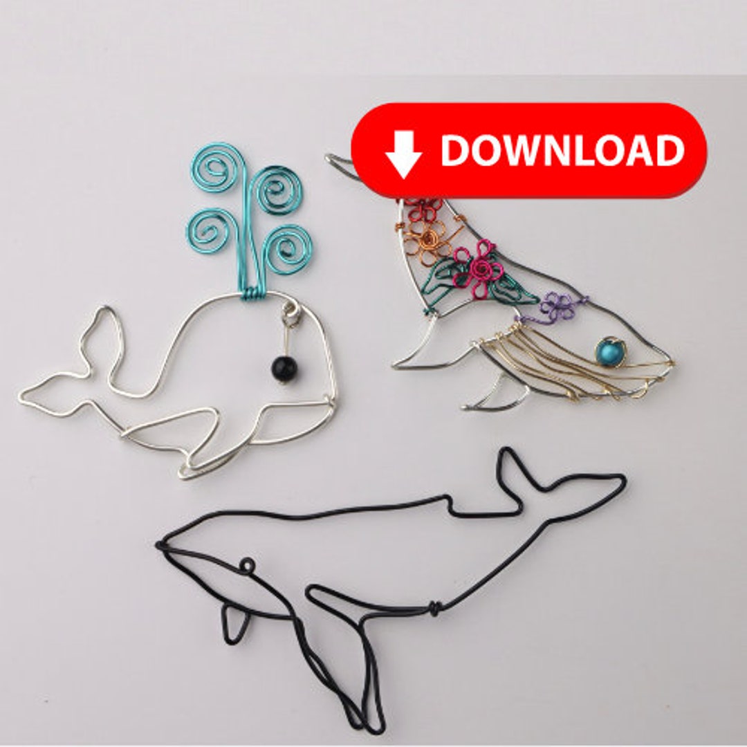 Printable Whale Pendant Templates // Youtube Tutorial PDF Pattern - Etsy