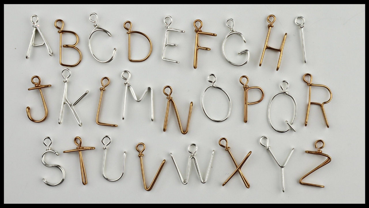 Printable Template for A-Z Wire Initial Letter Pendant // - Etsy