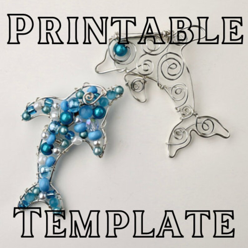 Printable Dolphin Brooch Template // Youtube Tutorial PDF - Etsy