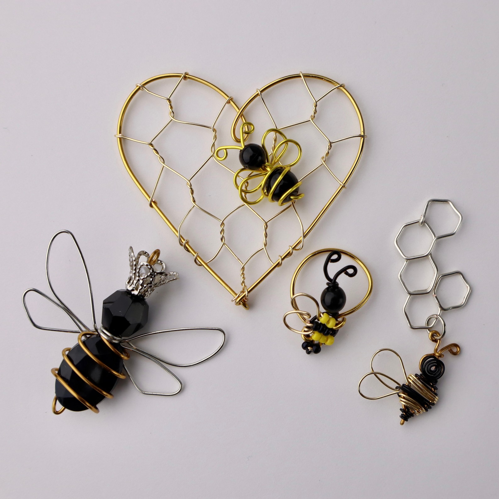 Printable Wire Bee Jewelry Template // Youtube Tutorial PDF - Etsy