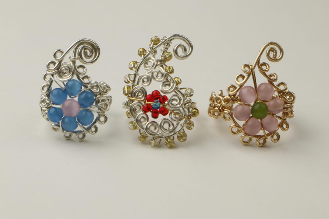 Printable Paisley Pendant & Ring Templates Wire Jewelry Pattern - Etsy