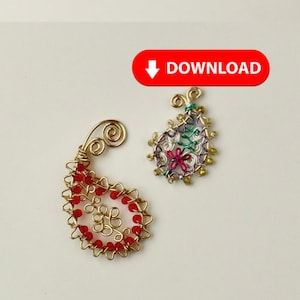 Printable Paisley Pendant & Ring Templates Wire Jewelry Pattern - Etsy