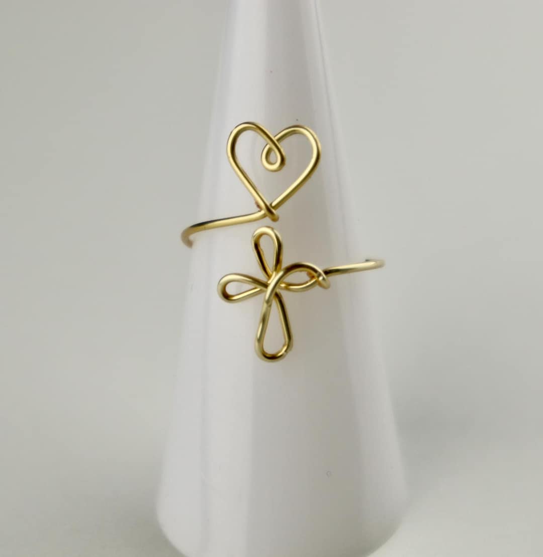 Printable Heart Cross Ring Pattern Wire Jewelry Making Pattern - Etsy