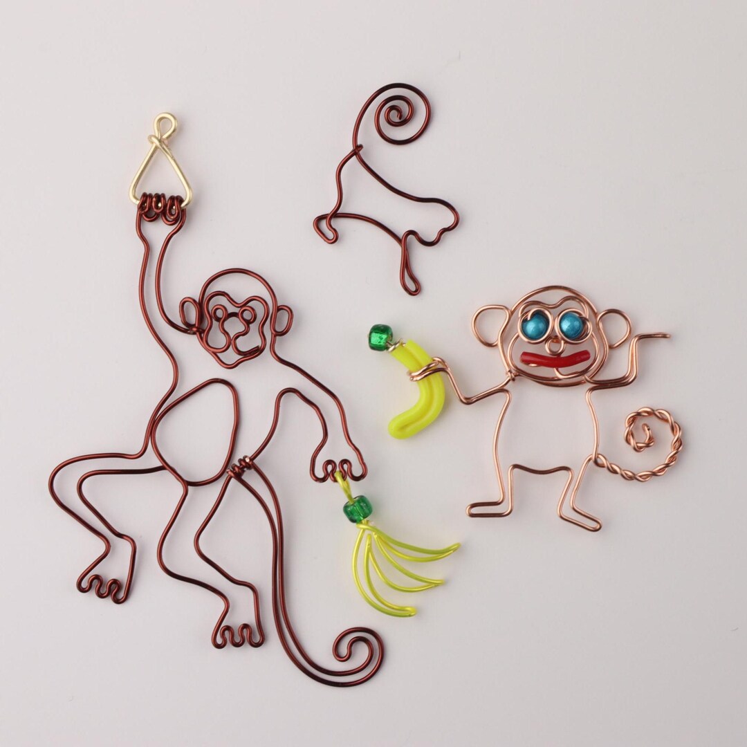 Printable Monkey Pendant Templates Wire Jewelry Making Pattern PDF ...