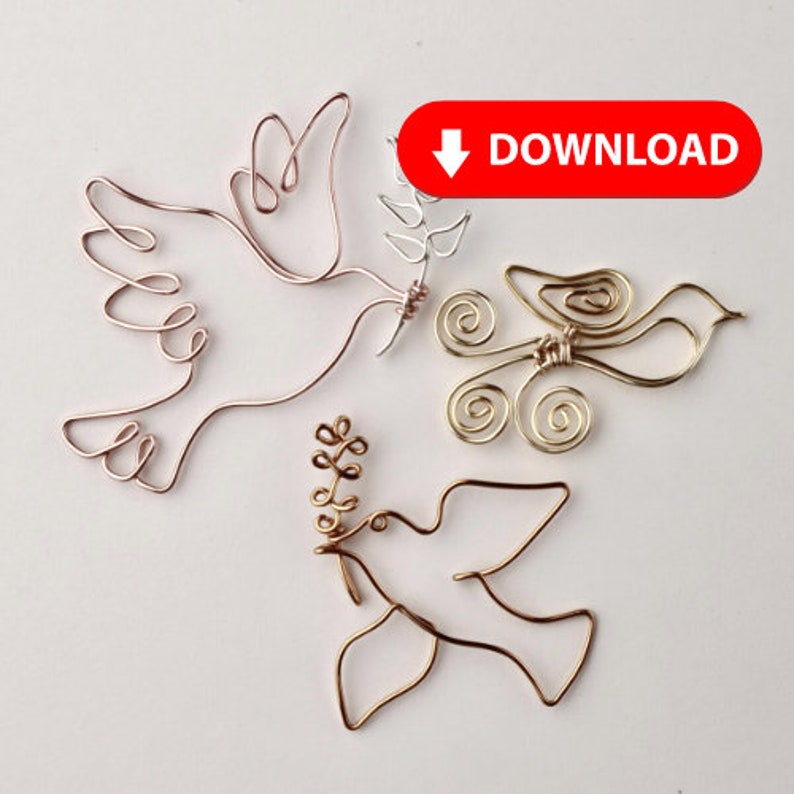 Printable Peace Dove Wire Templates Wire Jewelry Patterns - Etsy