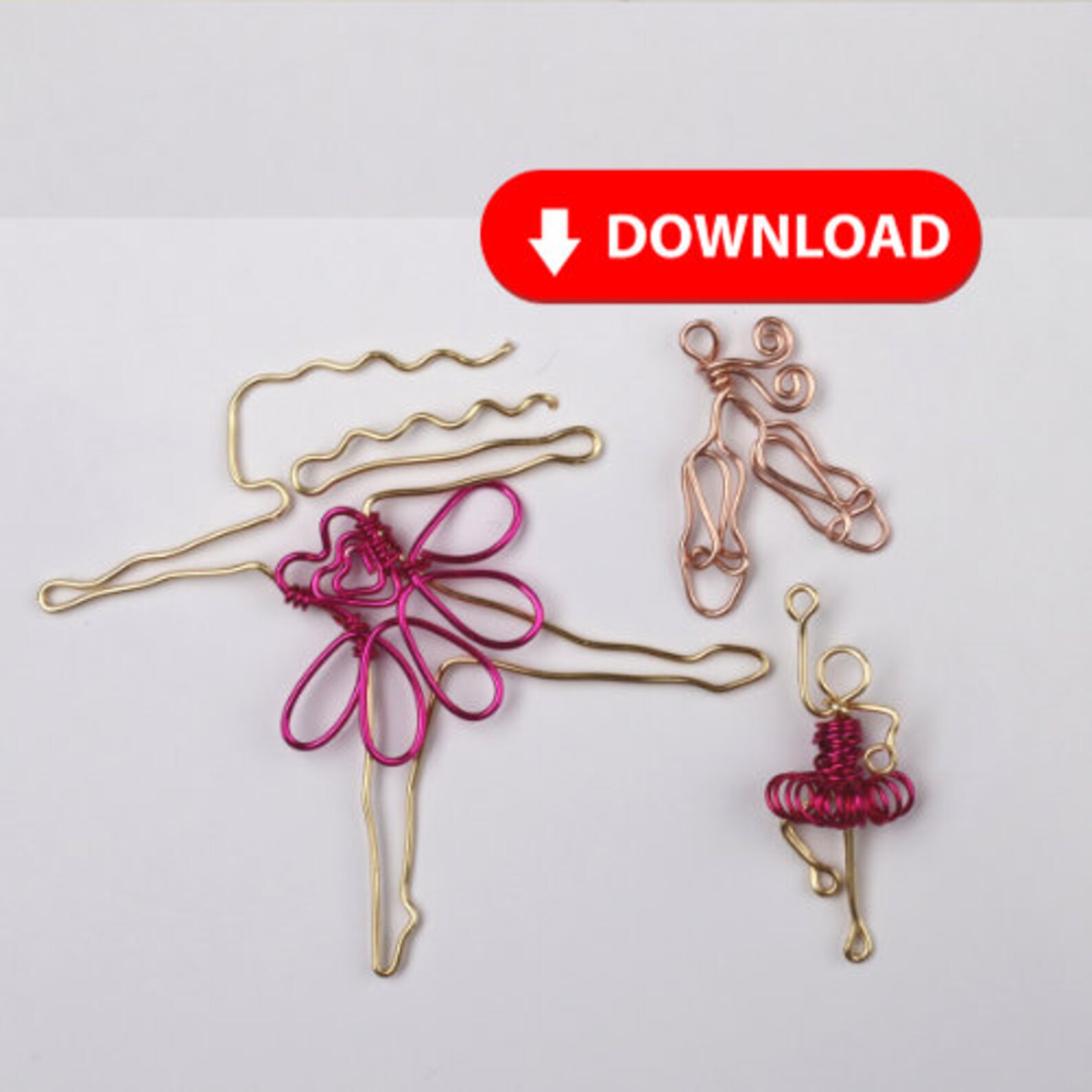 Printable Wire Ballet Dancer Pattern Template // Youtube Tutorial PDF ...