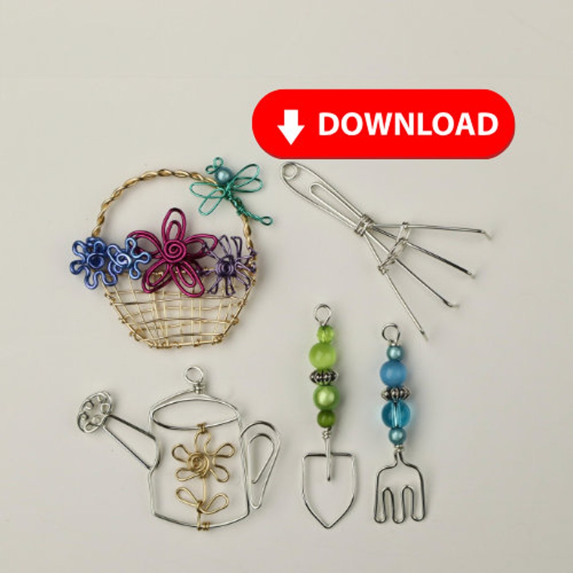 Printable Garden Tools Pattern Template // Youtube Tutorial PDF Pattern ...