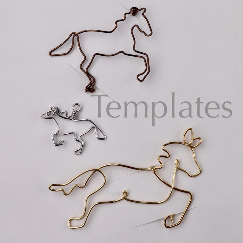 Printable Horse Brooch Templates Wire Jewelry Making Pattern PDF ...