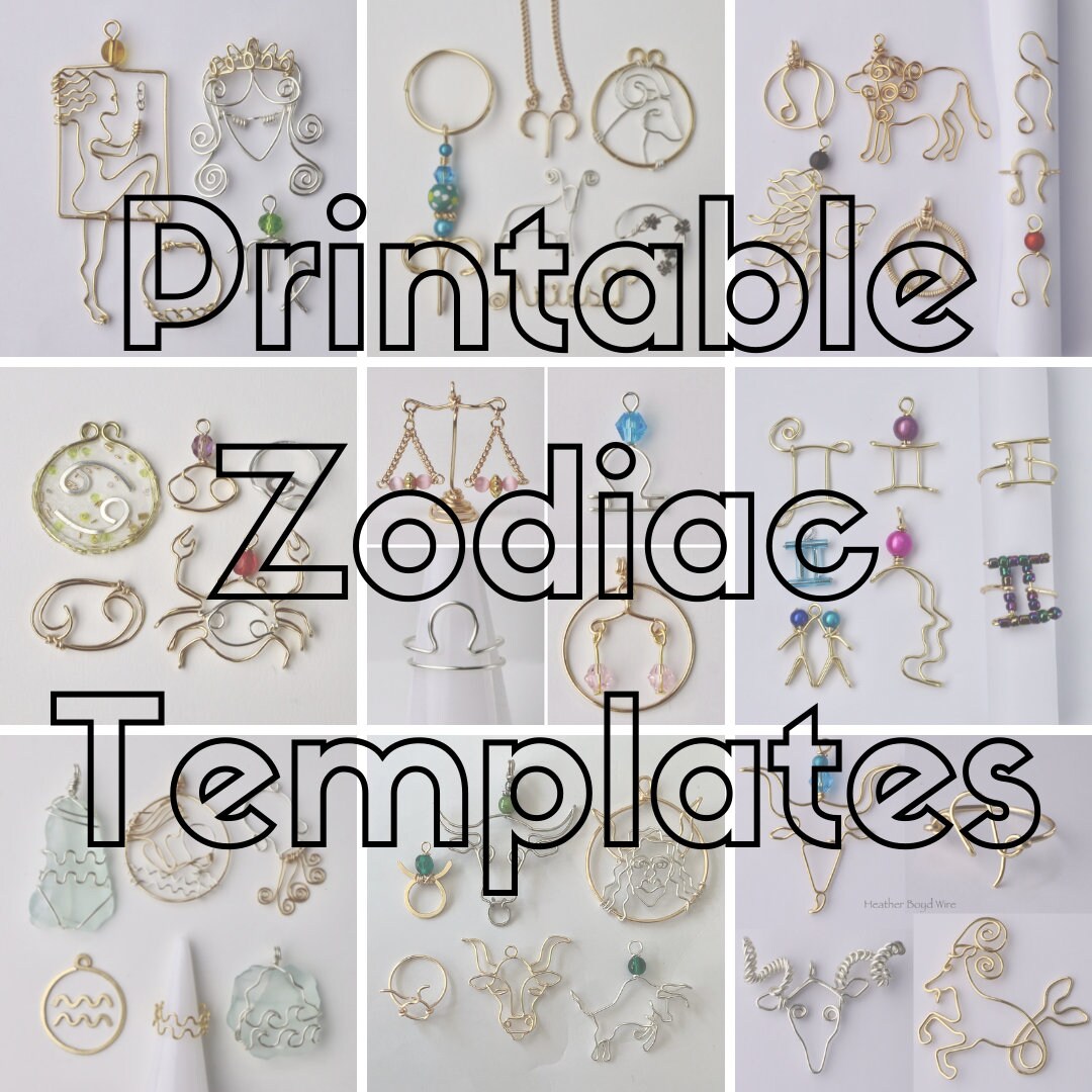 Printable Zodiac Jewelry Templates // Youtube Tutorial PDF Pattern - Etsy