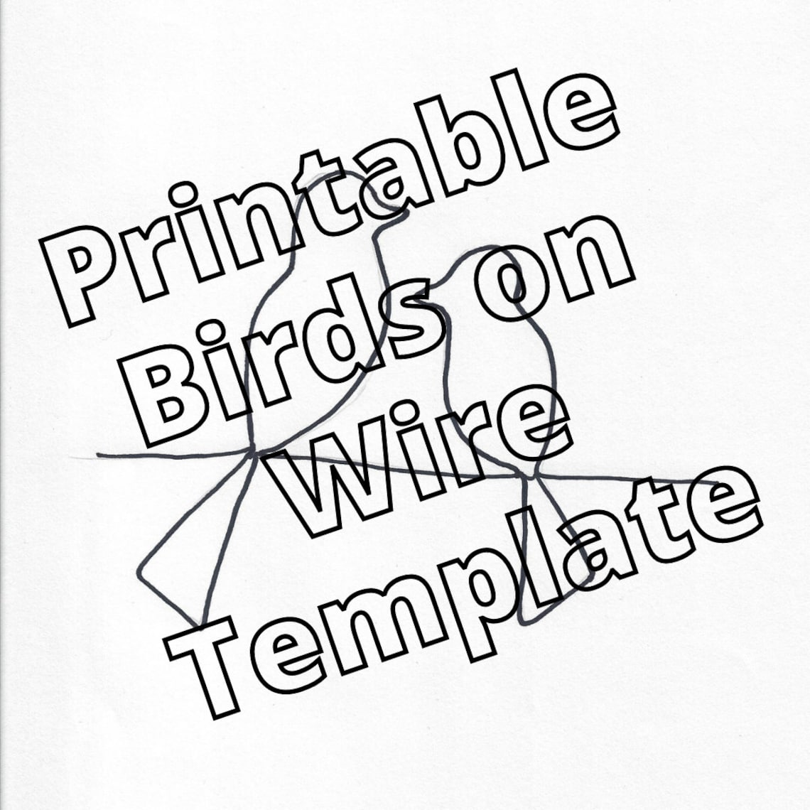 Printable Birds on Wire Template for Beaded Suncatcher | Etsy