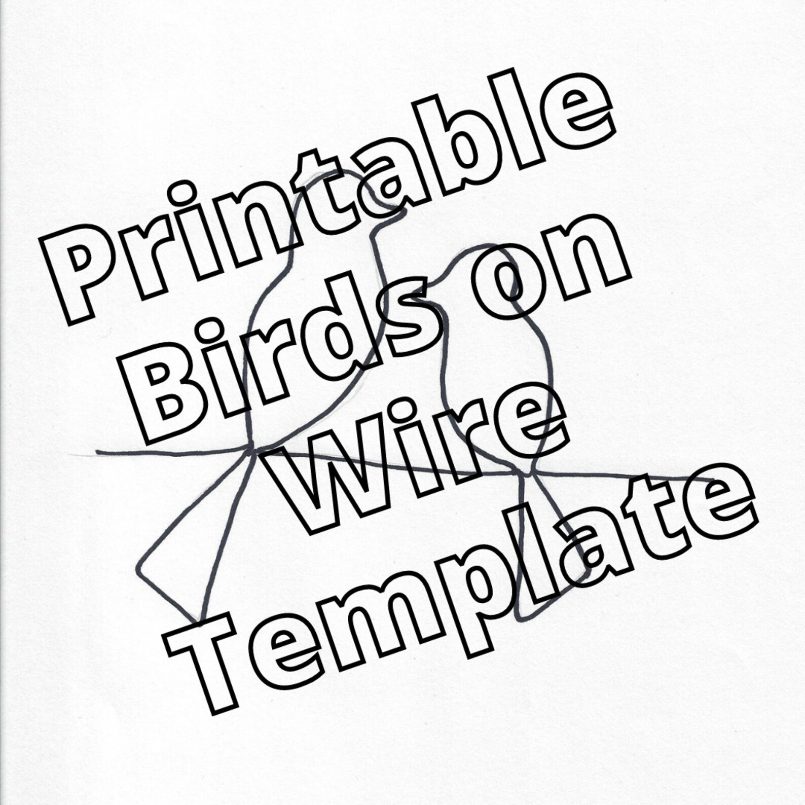 Printable Birds on Wire Template for Beaded Suncatcher | Etsy