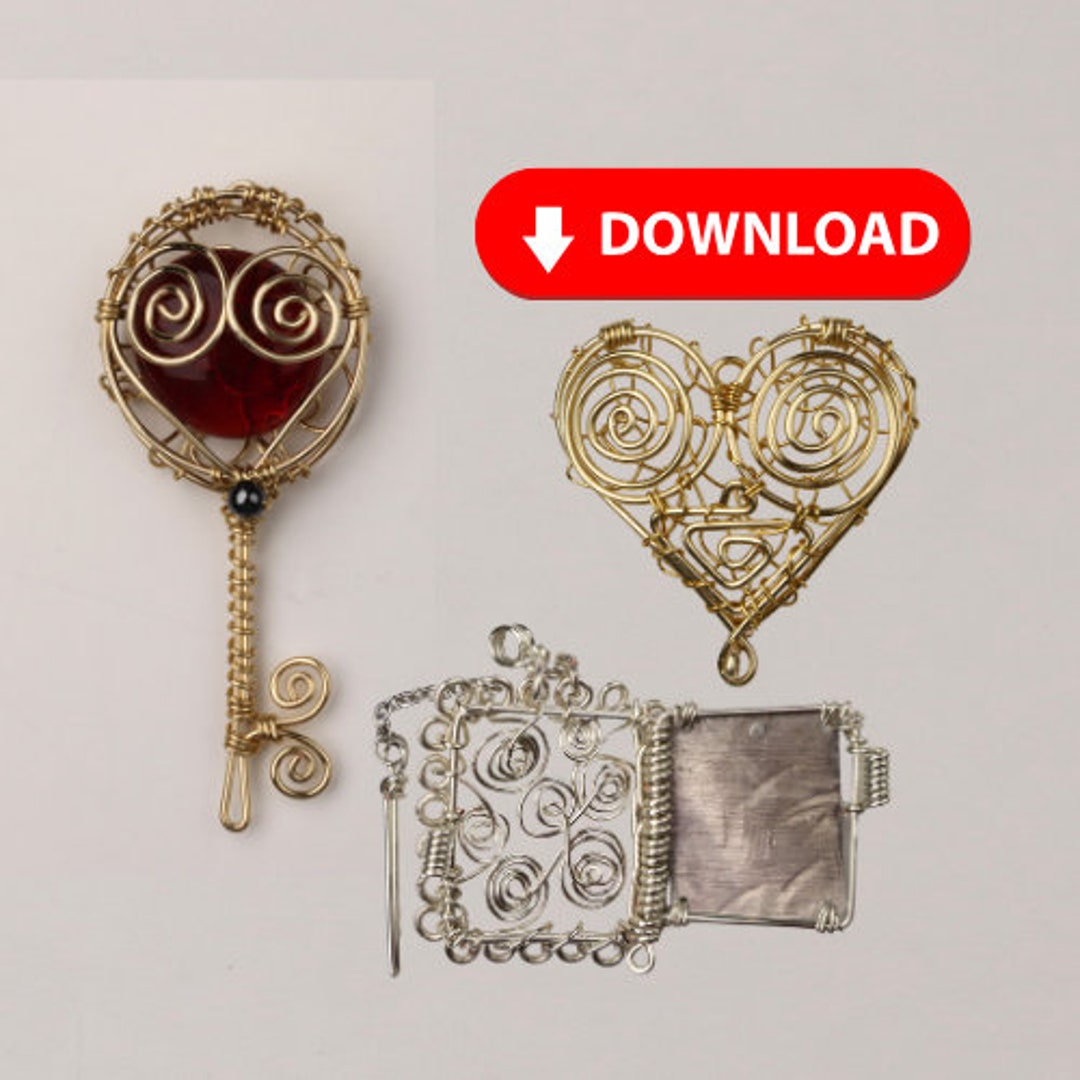 Printable Heart Locket Pendants // Youtube Tutorial PDF Pattern - Etsy