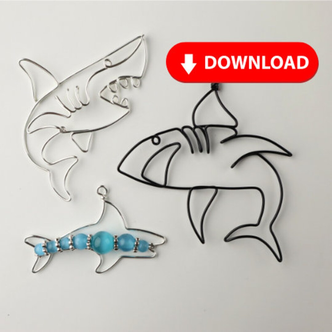 Shark Pendant Templates // Youtube Tutorial PDF Pattern - Etsy