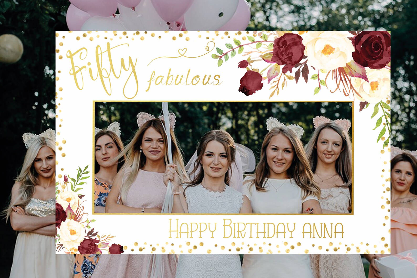 Birthday Photo Booth Frame Photo Booth Frame Floral Photo - Etsy