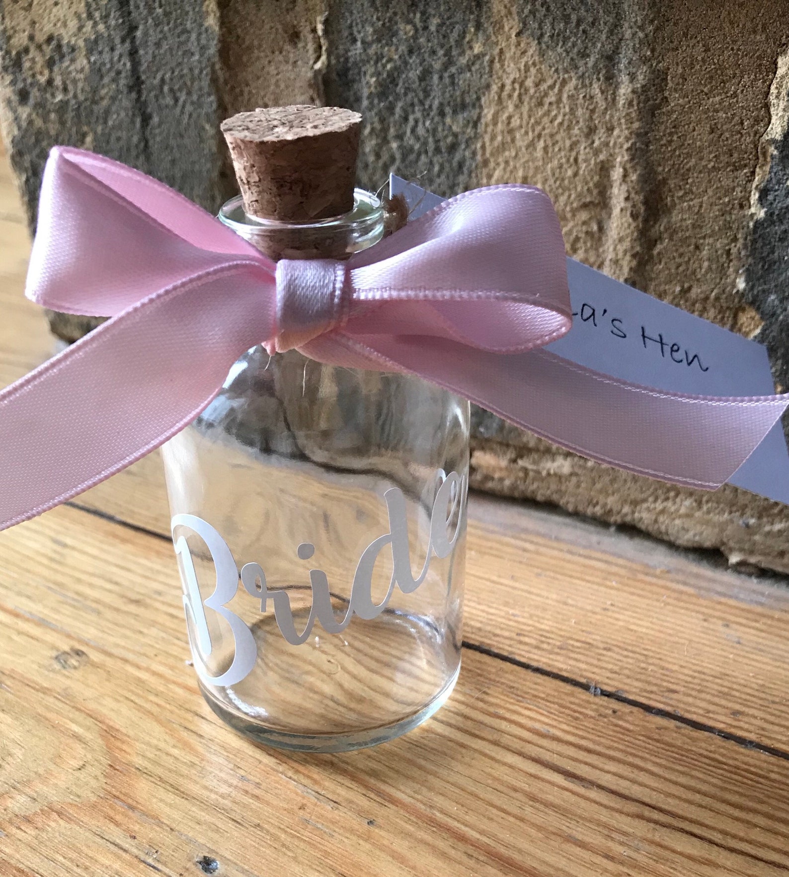 Personalised Pink Gin Miniature Glass Bottle Wedding Favours (no ...