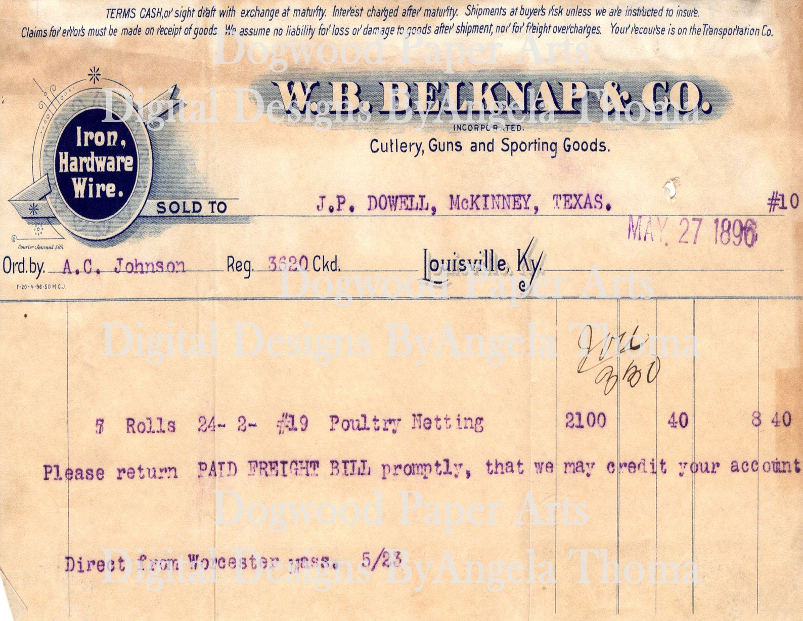 Vintage and Antique Receipts - Digital Papers, Each Receipt Covers a ...