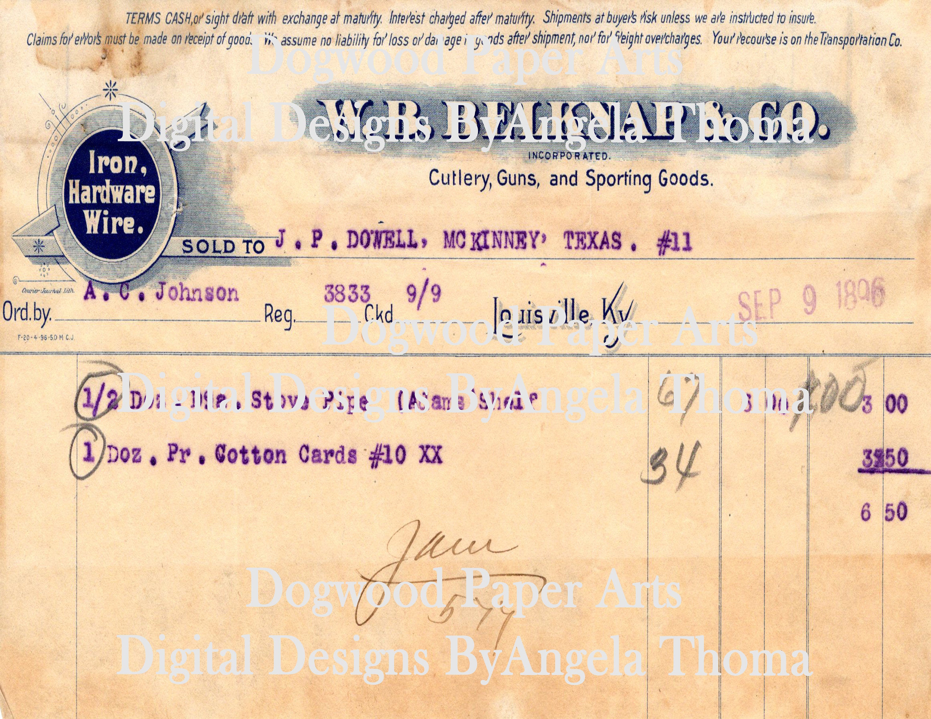 Vintage and Antique Receipts - Digital Papers, Each Receipt Covers a ...