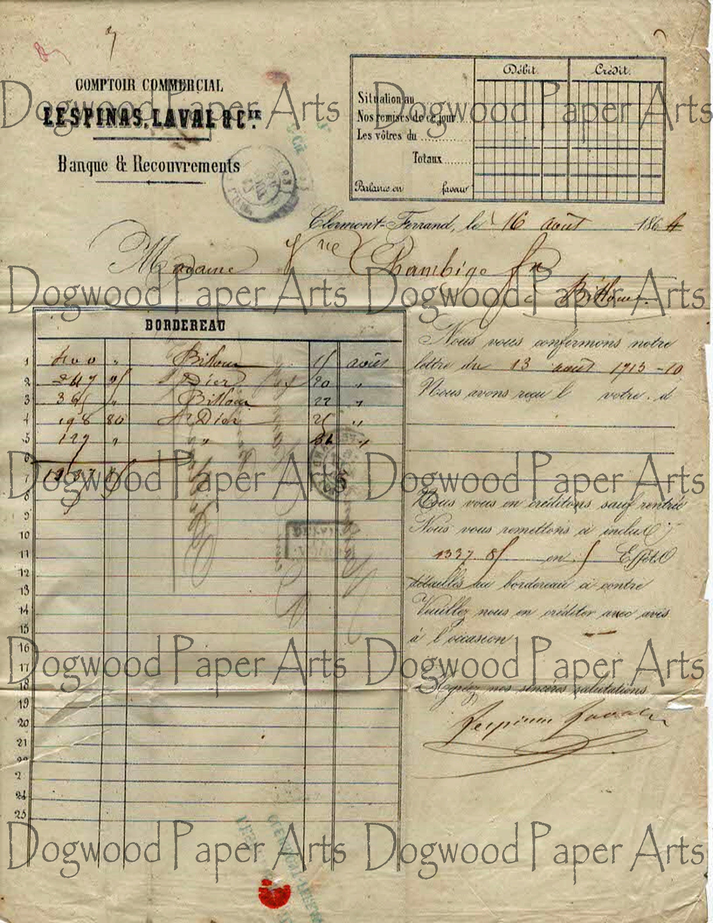 French Receipts - Digital Download - 8 Pages of Grungy Loveliness ...