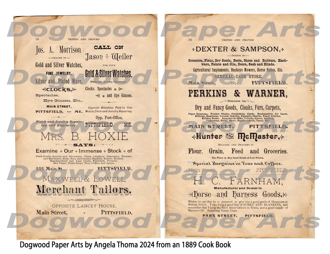 Vintage Ads From 1889 - Digital Images - High Resolution Printable - Etsy