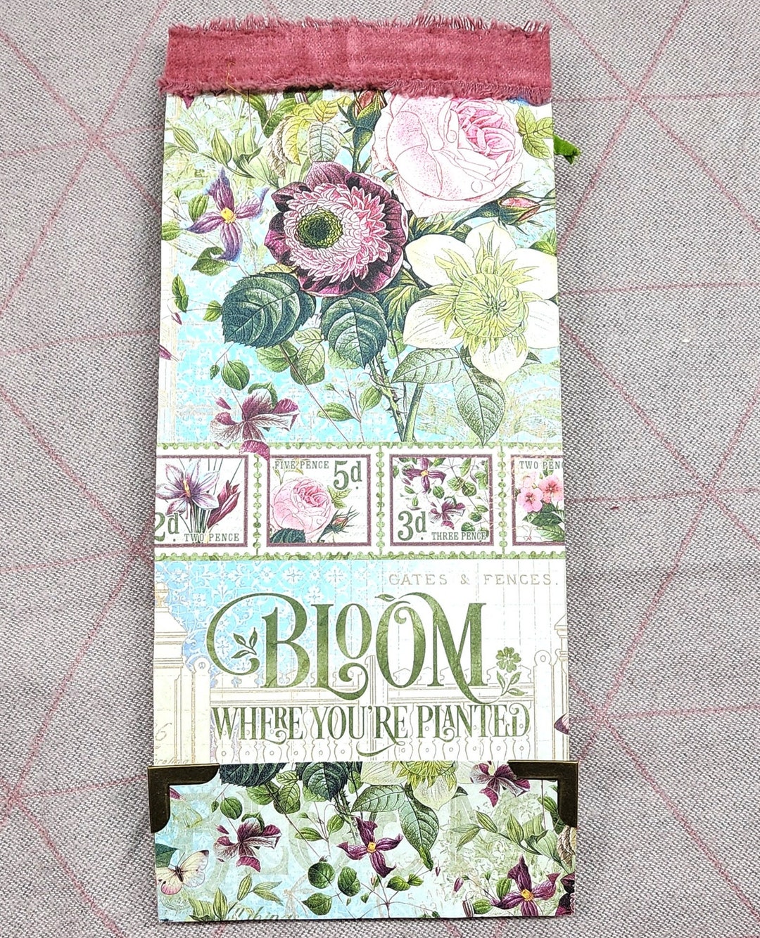 Ticket Book -match Book Style Notebook With Pink Trim - Bloom Where You ...