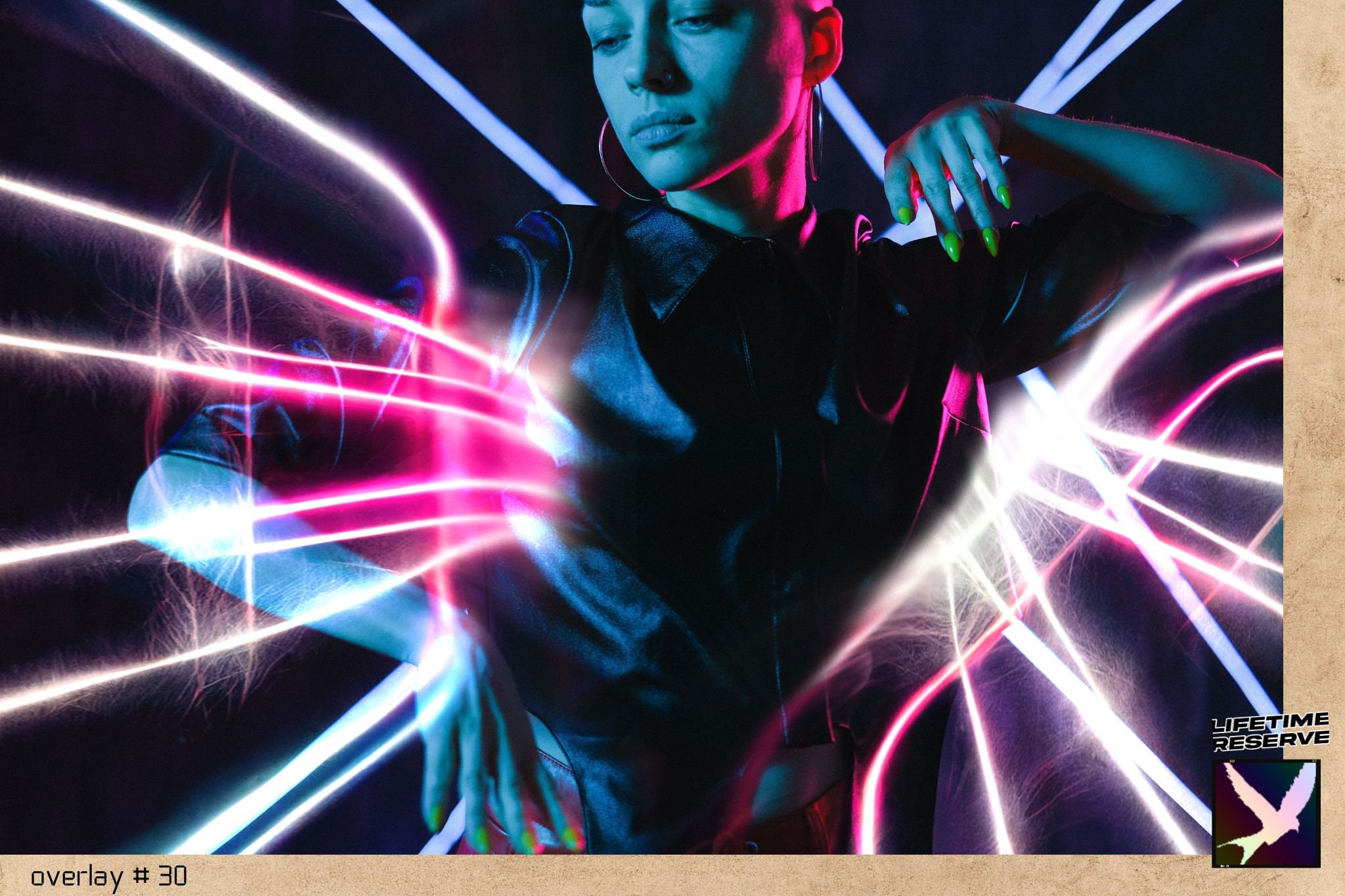 Neon Lens Flare Photoshop Overlay Pack Detailed Texture, Grainy, Light ...