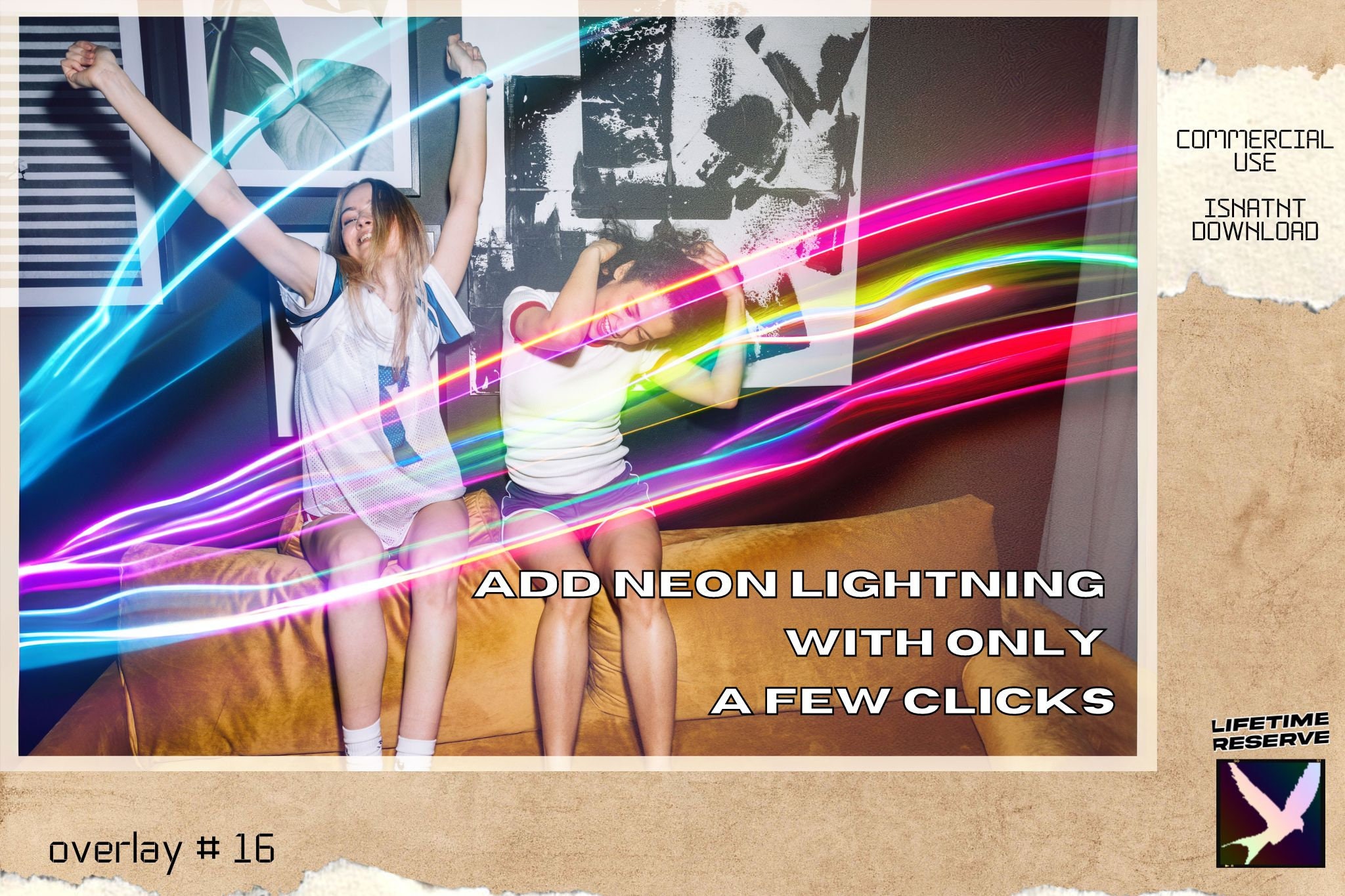 Neon Lens Flare Photoshop Overlay Pack - Detailed Texture, Grainy ...