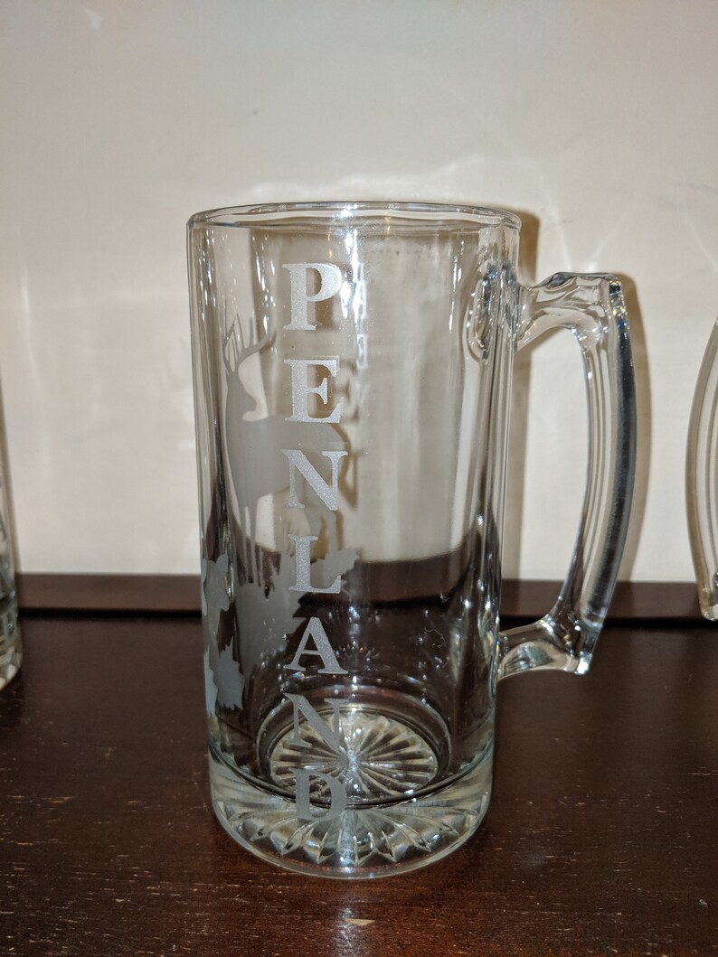 Custom Etched Glass Beer Mugs - Etsy