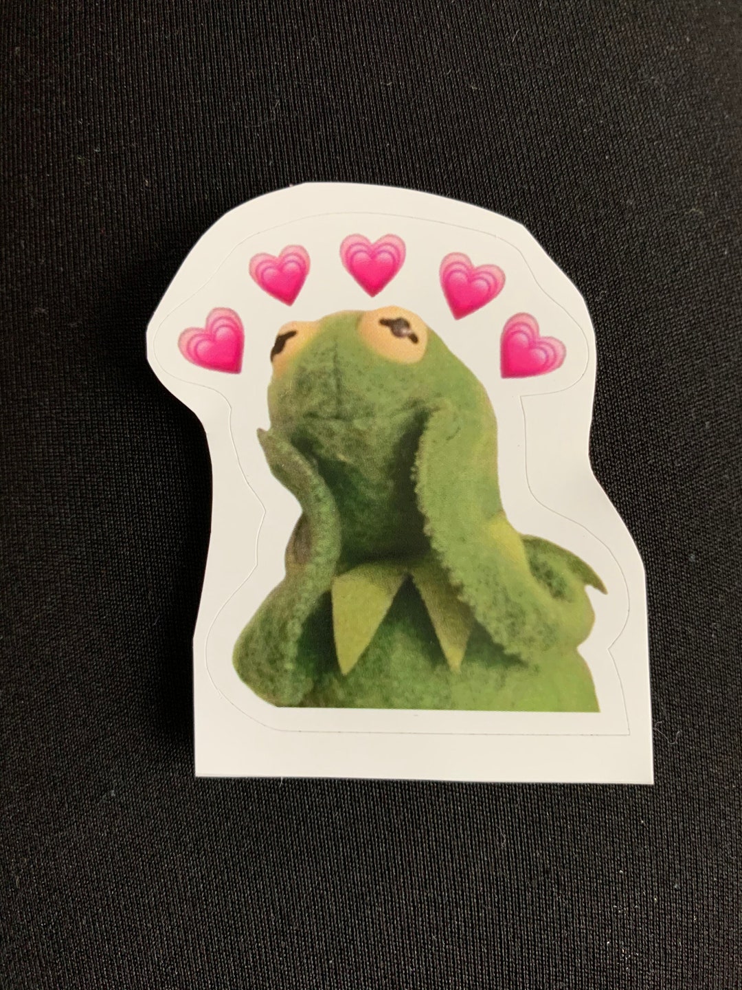 Cute Kermit Frog in Love Meme Sticker - Etsy