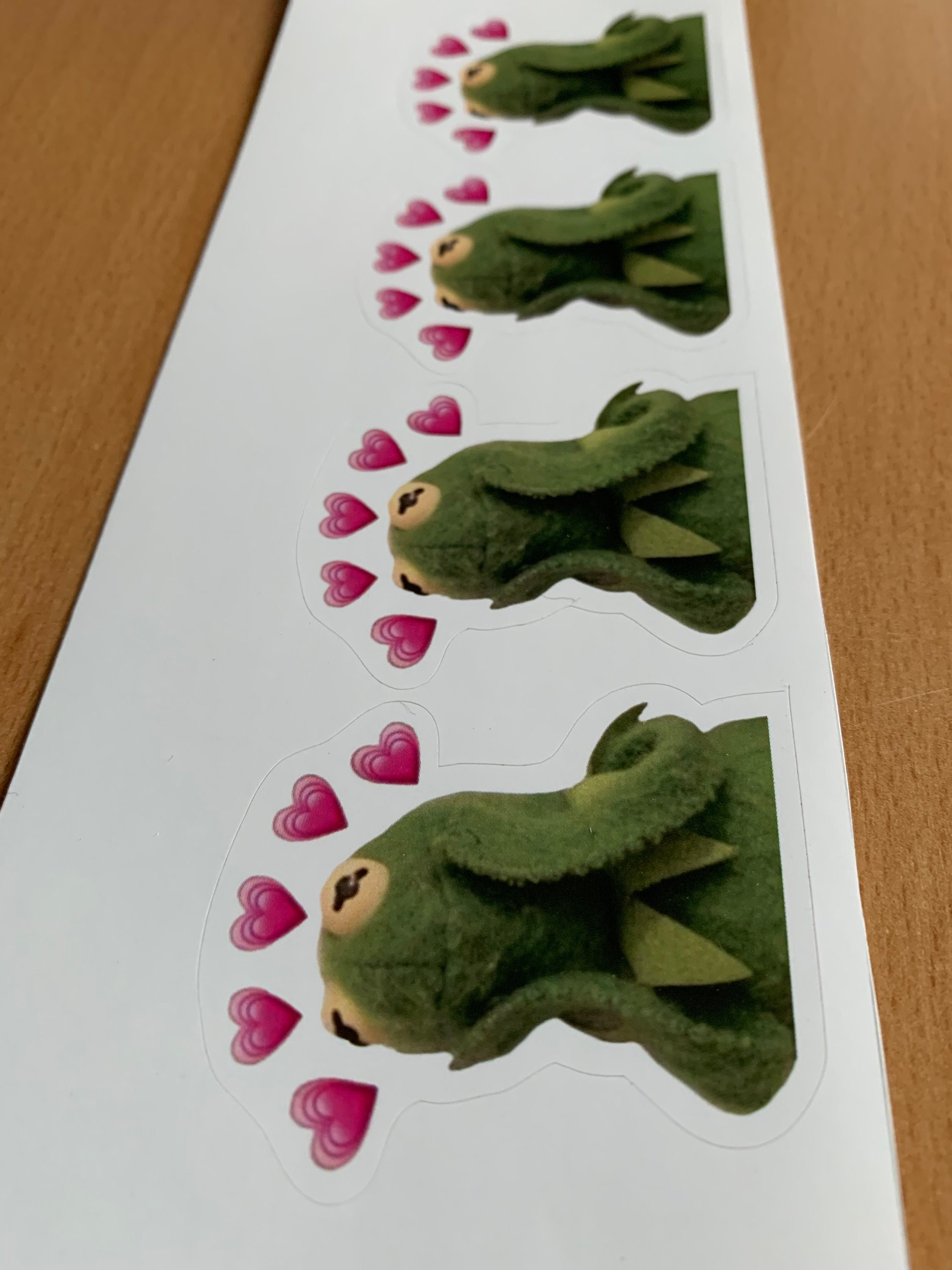 Cute Kermit Frog in Love Meme Sticker - Etsy