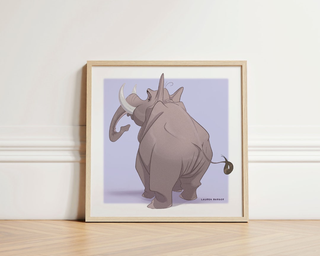 Elephant Butt Illustration - Etsy