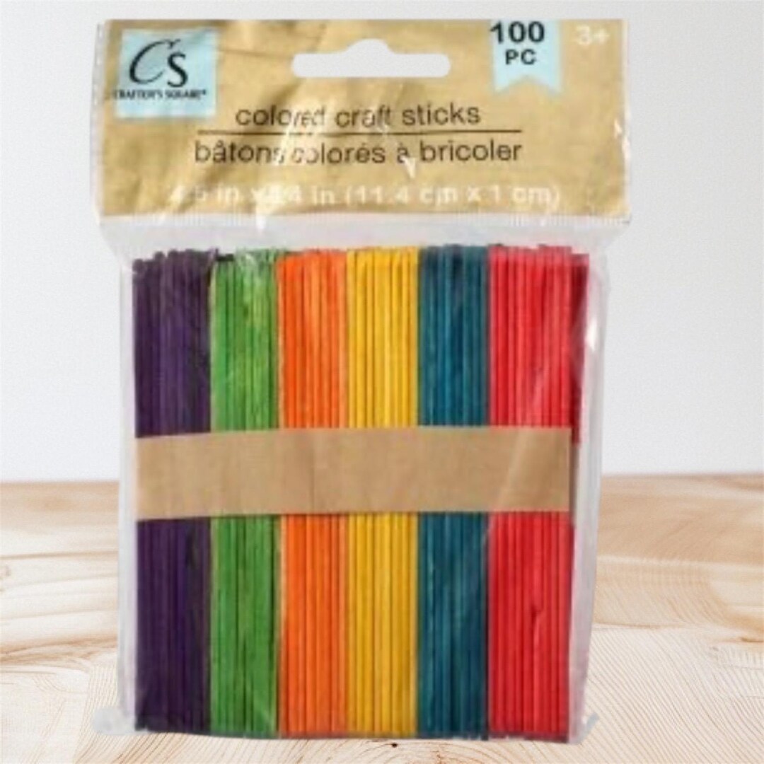 Color Craft Sticks, 100-ct. Packs Small Length 4.5 In.width 0.375 In ...