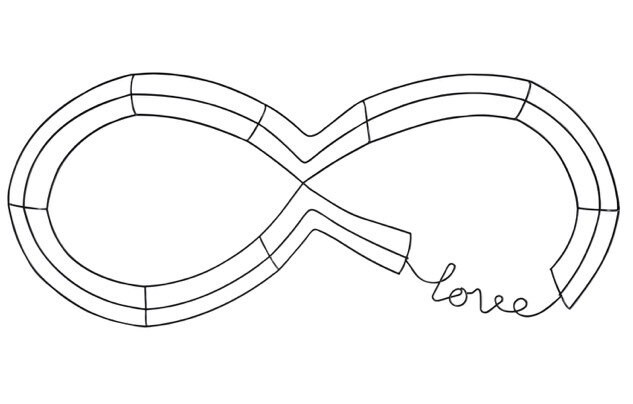 5- Infinity Love Symbol Wreath Frame/form. 27.5x11.75 Inch. Valentines ...