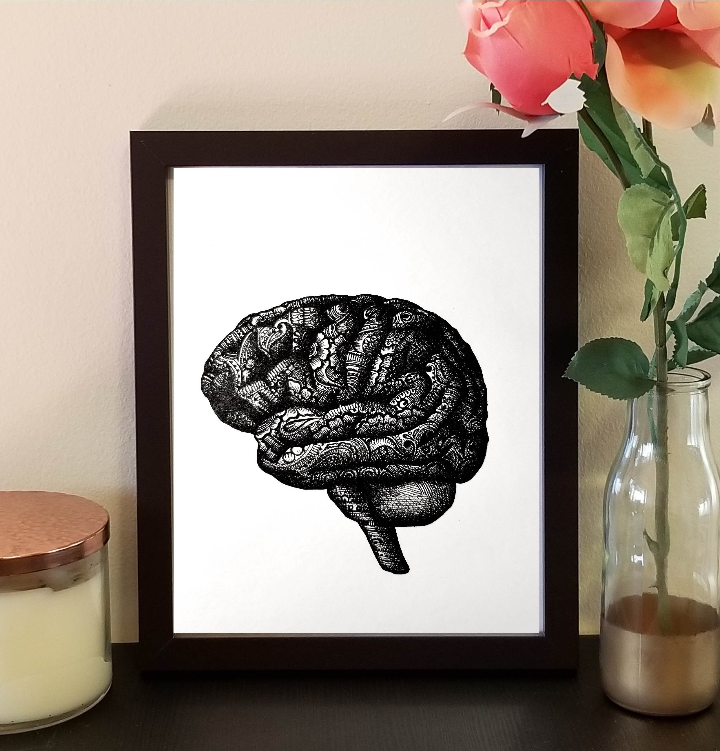 Anatomical Brain Wall Decor (8x10") Print - Etsy