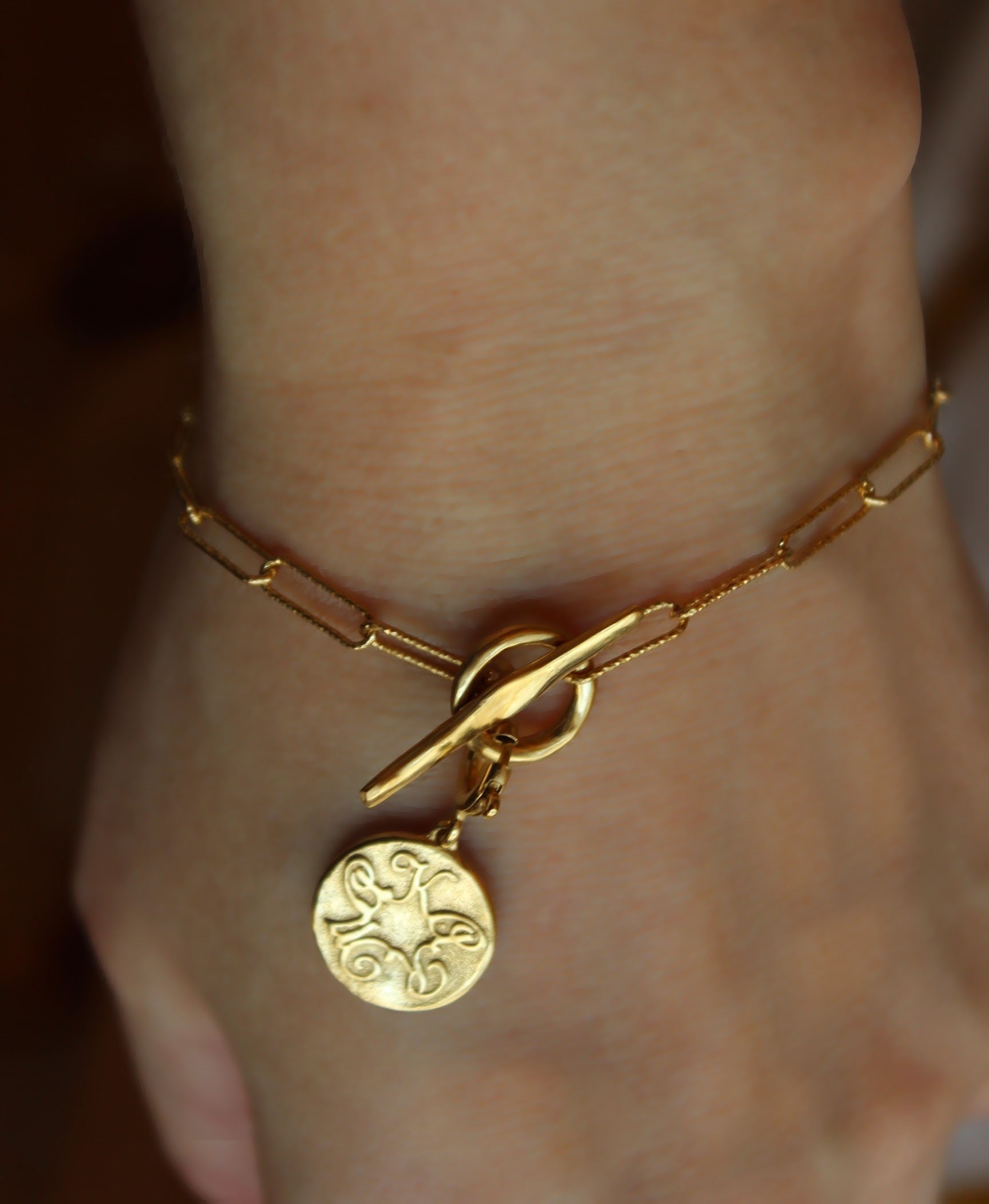 Bracelet With Our "karma" Medallion in a Mini Version on a Toggle Clasp ...